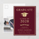 Elegant Photo Burgundy College Graduation Party Invitation Postcard ...