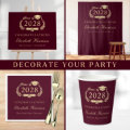 Elegant Photo Burgundy Graduation Party Invitation Postcard | Zazzle
