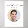 Elegant Photo Celebration Of Life Welcome Poster | Zazzle