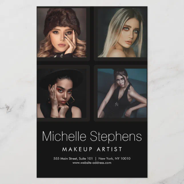 Elegant Photo Collage Makeup and Hair Style Flyer | Zazzle