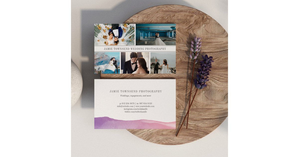 Elegant Photo Collage Professional Photographer Business Card | Zazzle