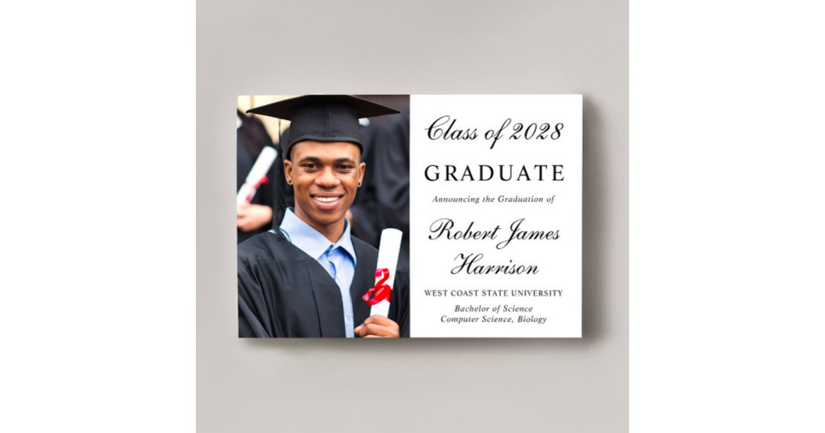 Elegant Photo College Graduation Announcement | Zazzle