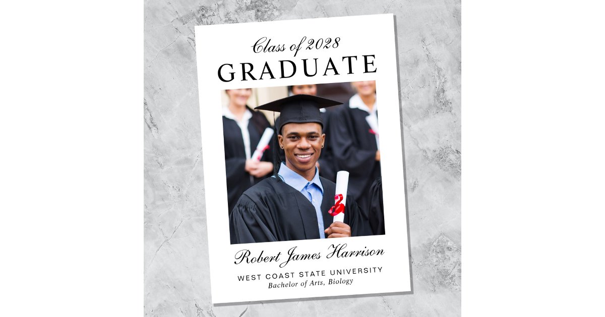 Elegant Photo College Graduation Announcement | Zazzle