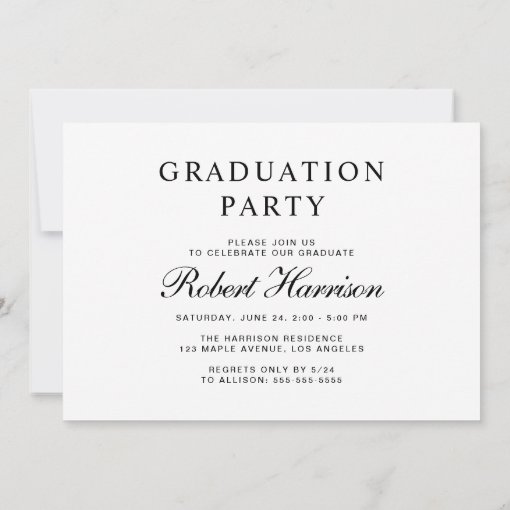 Elegant Photo College Graduation Party Invitation | Zazzle