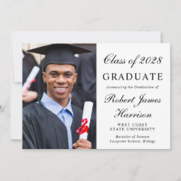 Elegant Photo College Graduation Party Invitation | Zazzle