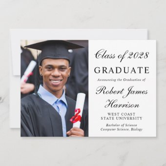 Elegant Photo College Graduation Party Invitation | Zazzle