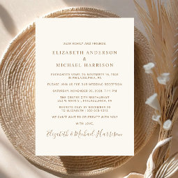 Elegant Photo Cream Gold Wedding Reception Invitation | Zazzle