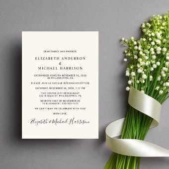 Elegant Photo Cream Wedding Reception Invitation | Zazzle