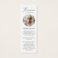 Elegant Photo Funeral Memorial Poem Bookmark Card | Zazzle