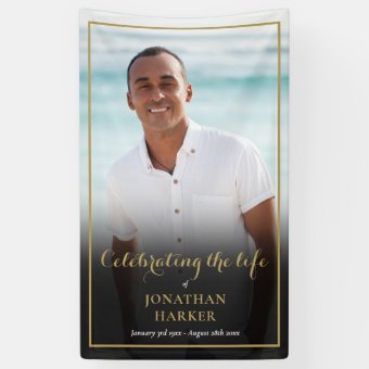 Elegant Photo Funeral Memorial Service Banner | Zazzle