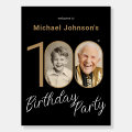 Elegant Photo Gold Black 100th Birthday Welcome Foam Board | Zazzle