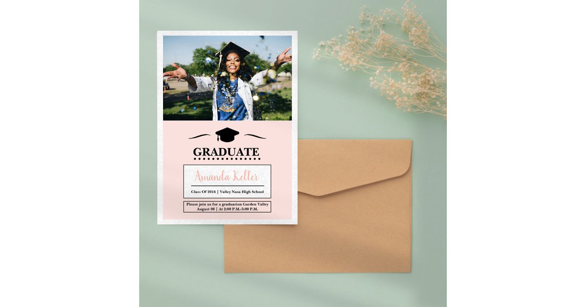 Elegant Photo Graduation Invitation | Zazzle