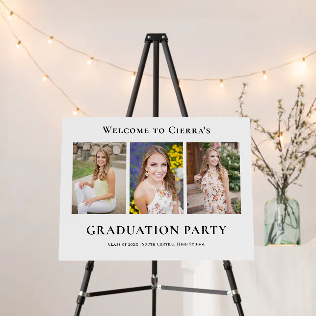 Elegant Photo Graduation Party Welcome Foam Board | Zazzle