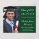 Elegant Photo Green Graduation Announcement | Zazzle