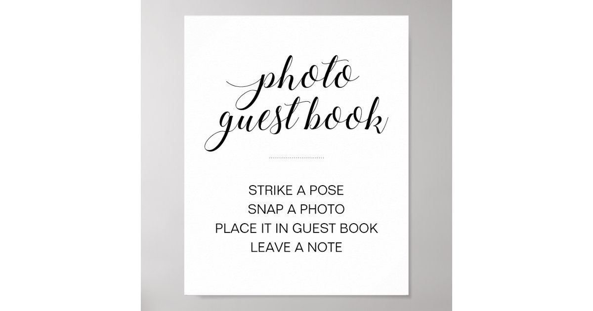 Elegant Photo Guest Book Wedding Sign | Zazzle