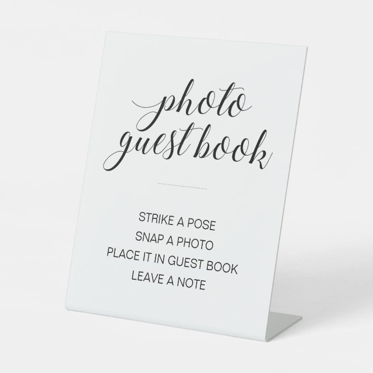 Elegant Photo Guest Book Wedding Sign | Zazzle