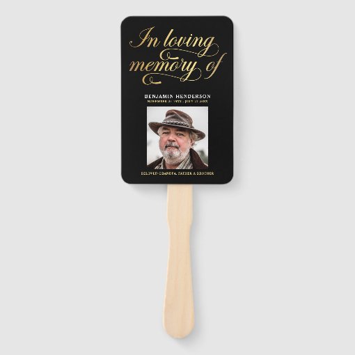 Elegant Photo In Loving Memory Funeral Hand Fan | Zazzle
