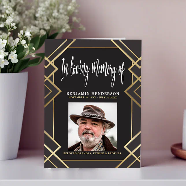 Elegant Photo In Loving Memory Funeral Program | Zazzle