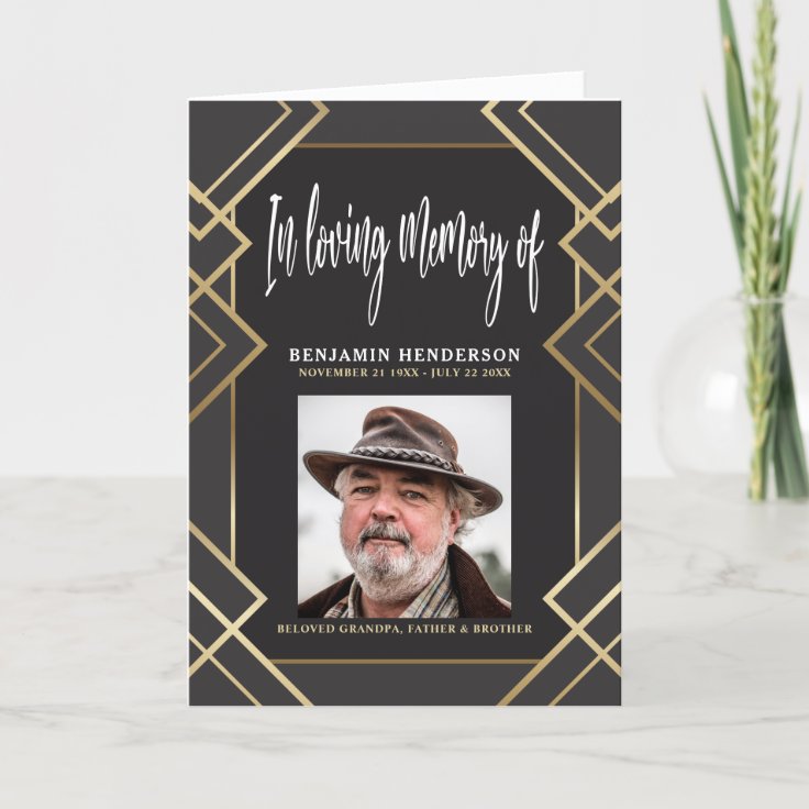 Elegant Photo In Loving Memory Funeral Program | Zazzle