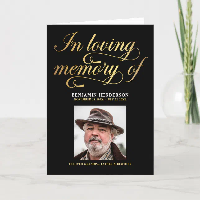 Elegant Photo In Loving Memory Funeral Program | Zazzle