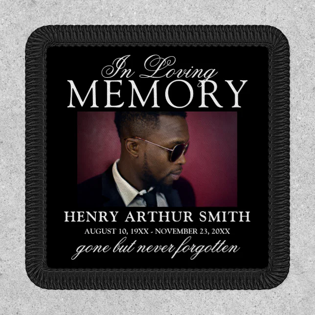 Elegant Photo In Loving Memory Patch | Zazzle