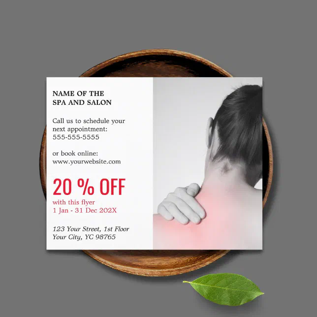 Elegant Photo Massage Therapist Discount Flyer | Zazzle