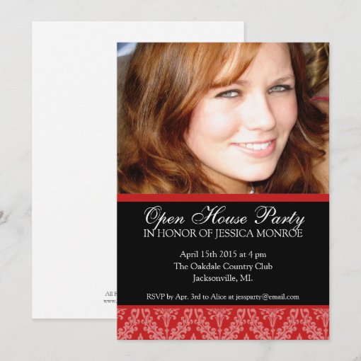 Elegant Photo Open House Graduation Invitation | Zazzle
