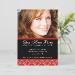 Elegant Photo Open House Graduation Invitation | Zazzle