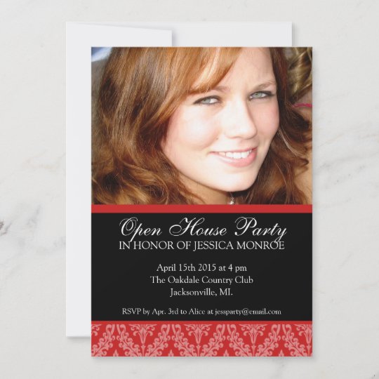 Elegant Photo Open House Graduation Invitation | Zazzle.com