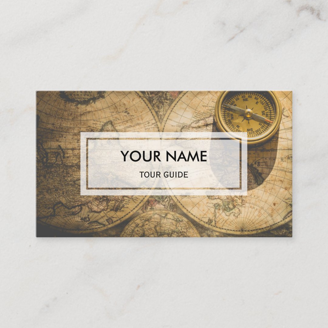 Elegant Photo Overlay | Tour Guide Business Card | Zazzle