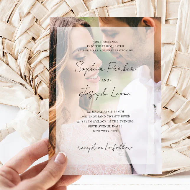 Elegant Photo Overlay | Wedding Invitation | Zazzle