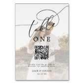 Elegant Photo QR Code Wedding Menu Table Number | Zazzle
