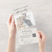 Elegant Photo QR Code Wedding Reception All In One Invitation | Zazzle