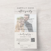 Elegant Photo QR Code Wedding Reception All In One Invitation | Zazzle