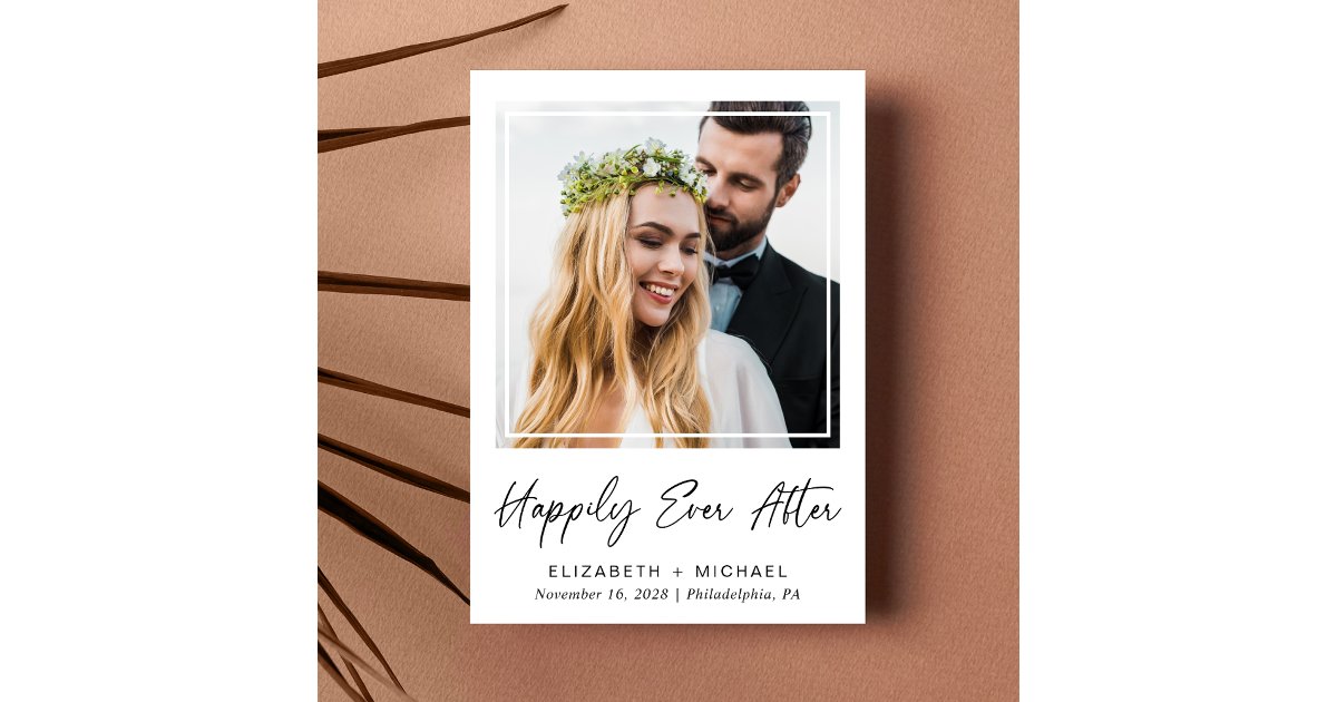 Elegant Photo QR Code Wedding Reception Invitation | Zazzle