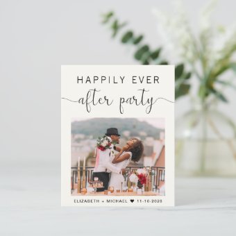 Elegant Photo QR Code Wedding Reception Invitation | Zazzle