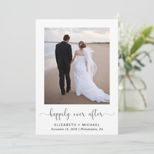 Elegant Photo QR Code Wedding Reception Invitation | Zazzle