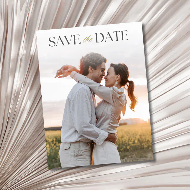 Elegant Photo QR Code Wedding Save the Date Announcement Postcard | Zazzle