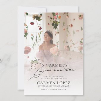 Elegant Photo Quinceanera Save The Date | Zazzle