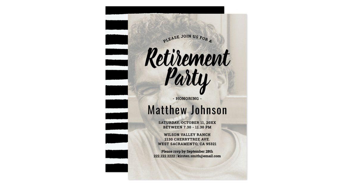 Elegant Photo Retirement Party Invitation | Zazzle.com