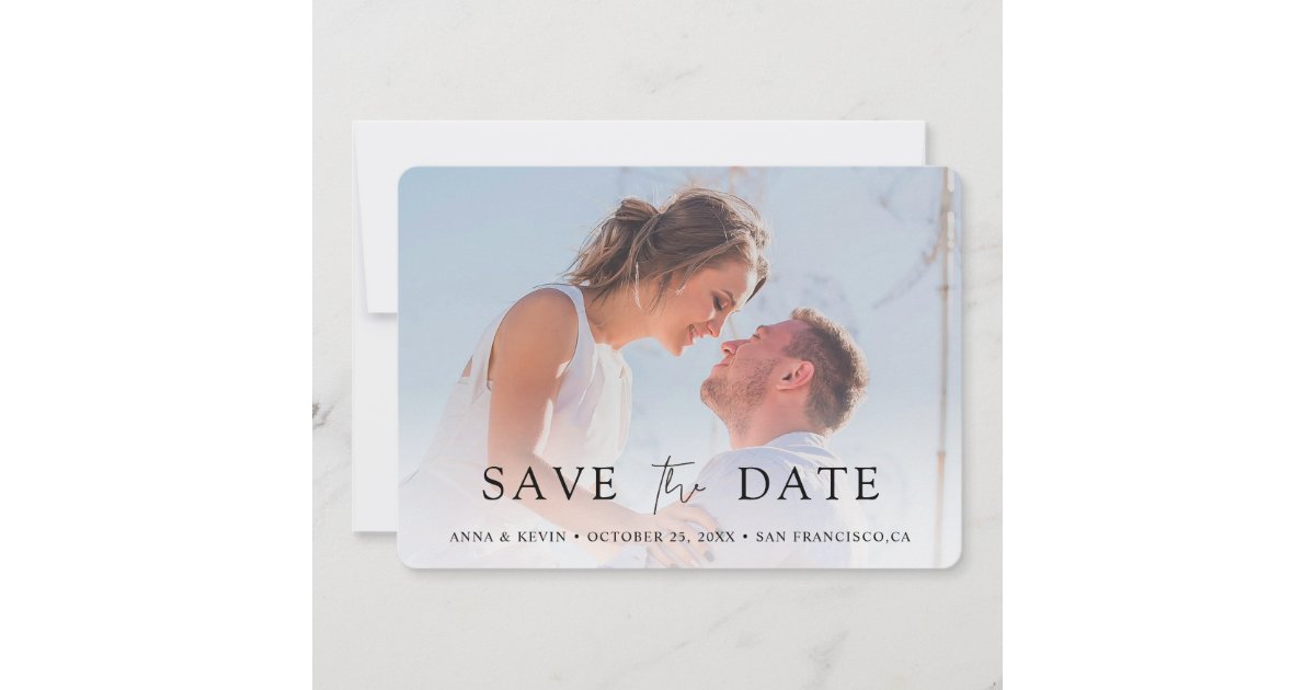 Elegant Photo Save the Date Wedding Invitation | Zazzle