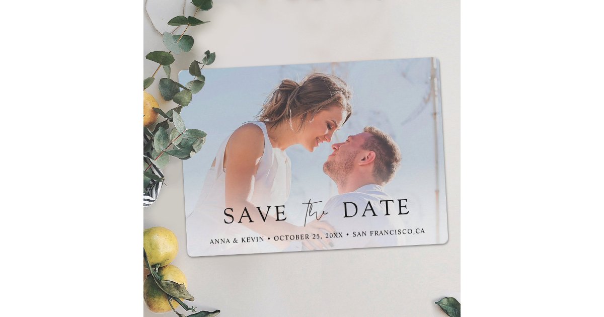 Elegant Photo Save the Date Wedding Invitation | Zazzle