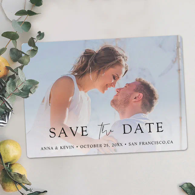 Elegant Photo Save the Date Wedding Invitation | Zazzle