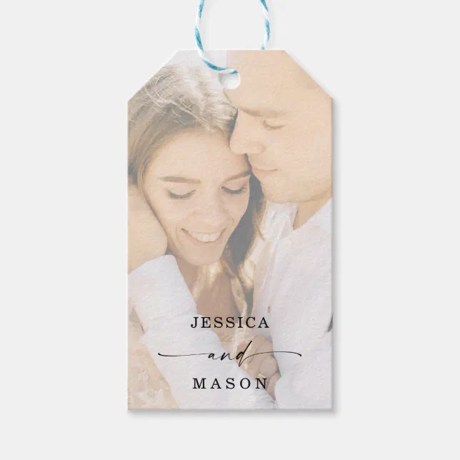 Elegant Photo Wedding Guest Bag Welcome Tag | Zazzle