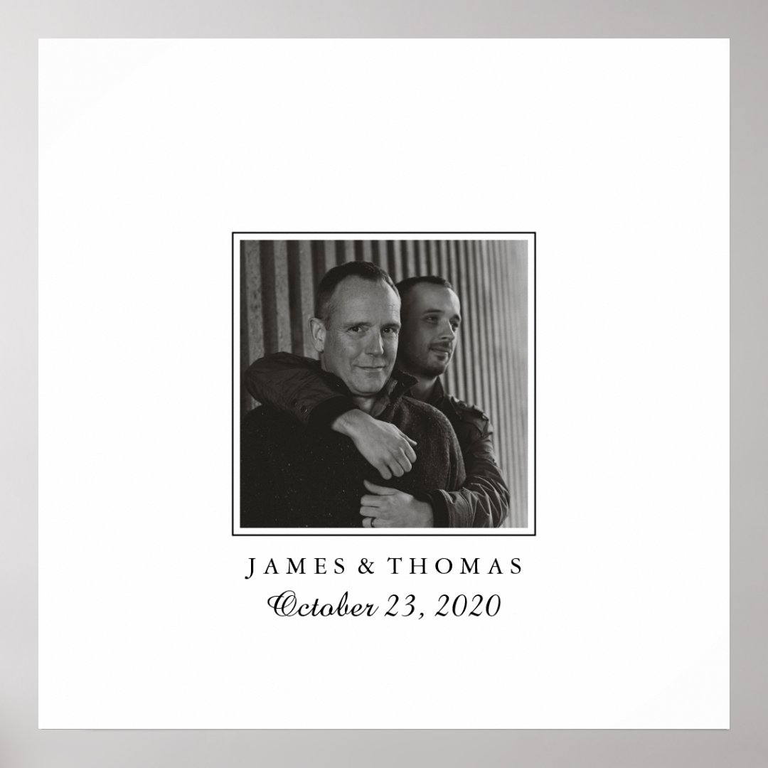Elegant Photo Wedding Guest Signatures Poster | Zazzle