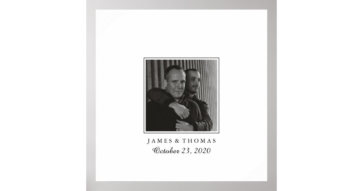 Elegant Photo Wedding Guest Signatures Poster | Zazzle