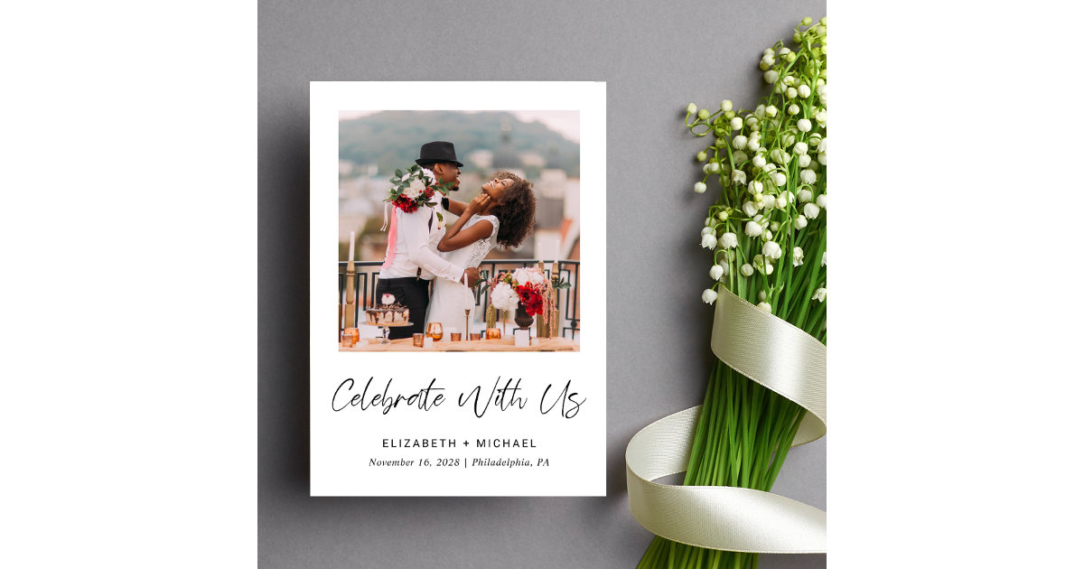 Elegant Photo Wedding Reception Invitation | Zazzle