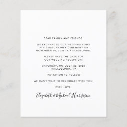 Elegant Photo Wedding Reception Save the Date | Zazzle