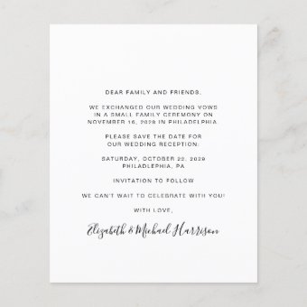 Elegant Photo Wedding Reception Save the Date | Zazzle