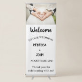 Elegant Photo Wedding Welcome Retractable Banner | Zazzle